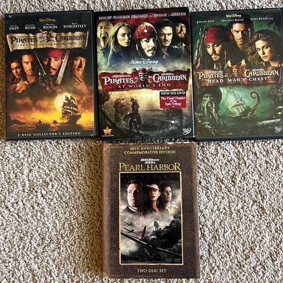 Media | Bundle Of Four Dvds Pirates Of The Caribbean And Pearl Harbor ...